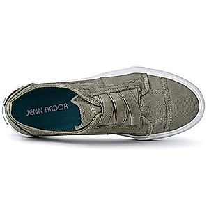 JENN ARDOR Womens Fashion Slip on Sneakers Walking Shoes for Women No Lace Flats Low Top Canvas Shoes Trendy Comfort Casual Tennis Shoes for Women