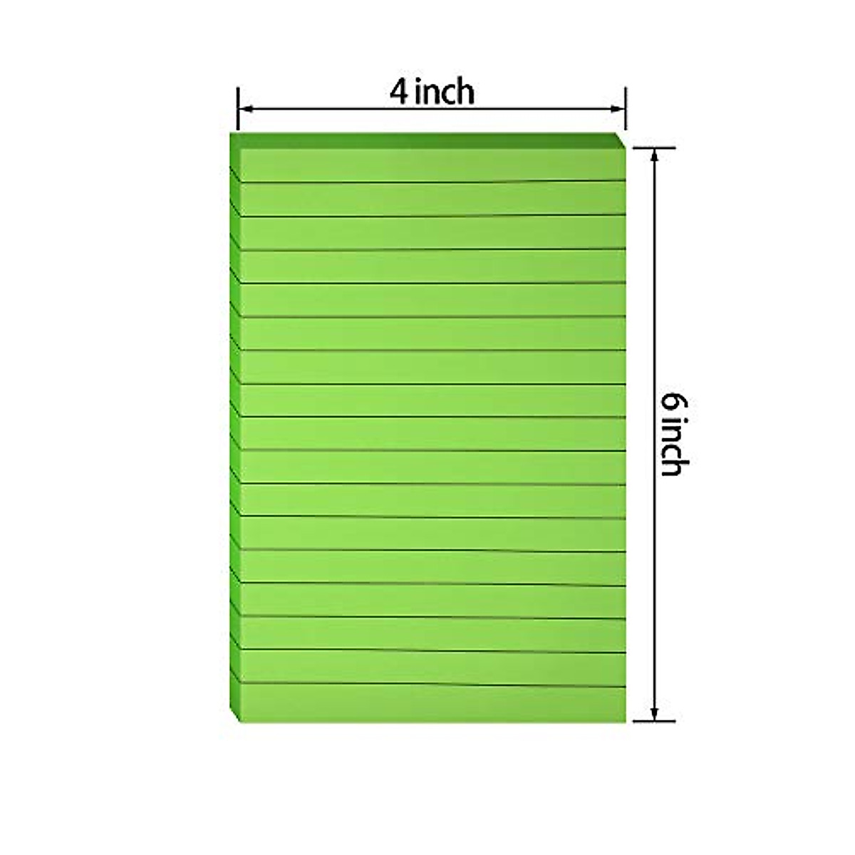 6 Pieces Sticky Notes Lined Self Sticky Notes Lined Colorful Lined Post Memos for Office, School and Home, 50 Sheets (Bright Neon Colors, 4 x 6 Inch)