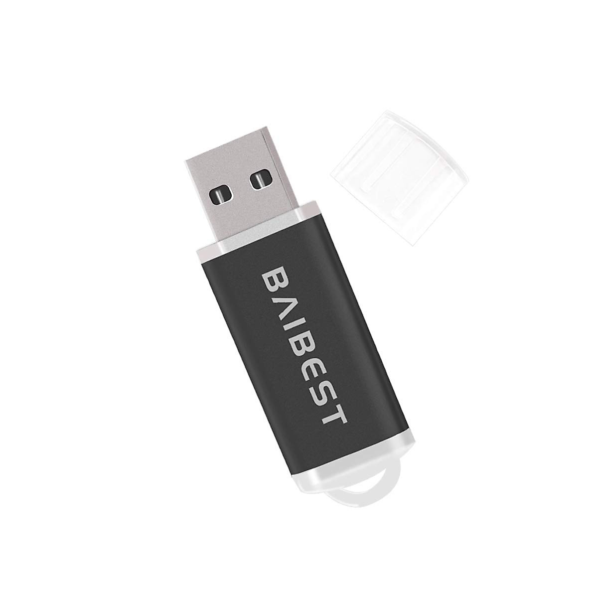 2 Pack 32GB USB 2.0 Flash Drive Pen Drive BAIBEST USB Stick Memory Stick(2 Colors:Black Blue)