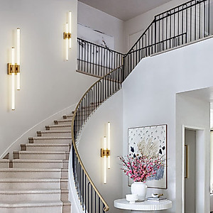 NADOSA Bathroom Light Fixture Over Mirror 32 Inch, LED Dimmable Vanity Light 4000K Gold Modern Wall Sconce Led Vanity Lighting for Restroom