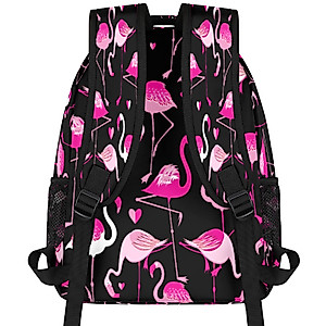 Backpacks Boys Girls, Kawaii Pink Flamingo Lightweight School Backpack Laptop College Bookbag, Travel Casual Daypack, Hiking Camping Computer Rucksack