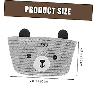 FONDOTIN Cotton Rope Storage Basket Woven Basket Baby Storage Bin Laundry Basket for Baby Cat Baskets Sundries Basket Baby Nursery Organizers Grey Storage Organizer No Lid Basket Manual