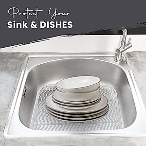 DecorRack Sink Protector for Kitchen Sink, 12 x 11 inches, Kitchen Sink Dish Mat, Protect Sink from Stains, Damage, Scratches, Dishwasher Safe Sink Grid (1 Pack)