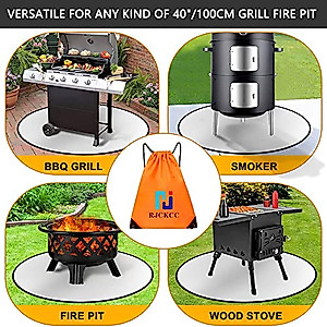 Fire Pit Mats for Under Fire Pit (40" Large) 3 Layers Premium Round Fire Pit Mat for Deck Fire Pit Mat Fire Pit Mats for Under Fire Pit Fireproof Mat Firepit Mats