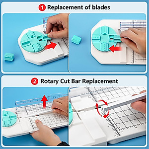 Ecraft 4-in-1 Paper Trimmer: 12" Craft Paper Cutter with Straight, Wavy, Dotted, Perforated & Creasing,Perfect for Cutting Cardstock, Coupons, Labels, Photos, Ideal Multi-Function Scrapbooking Tool