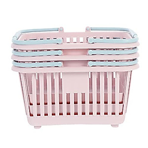 Gadpiparty 3pcs Basket Sundries Play Tote: Plastic Office Container Mini Toiletry Dividers Useful Shopping Handle Portable Drawer Favors Kids Makeup Caddy Serving Bins Desk Classroom