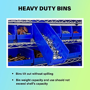 Akro-Mils 30110 Plastic Nesting Shelf Bin Box, (12-Inch x 3-Inch x 4-Inch), Green, (24-Pack)