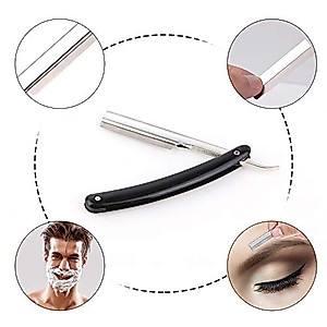 Lamoutor 100Pcs Single Edge Razor Blade Steel Industrial Razor Blades Disposable Straight Razor Blades for Men and Women