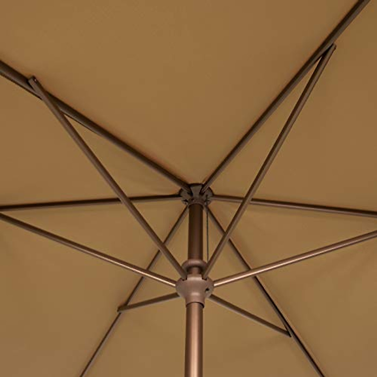 Ogrmar 6.5x10ft Patio Umbrella Rectangular Outdoor Table Umbrella with Crank & Push Button Tilt for Terrace, Backyard, Garden, Courtyard, Swimming Pool, Lawn (Tan)