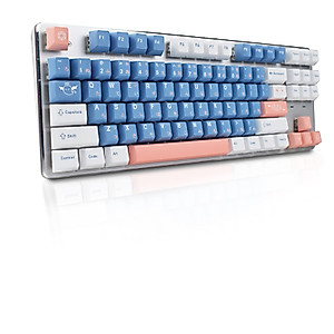 MOLGRIA Keycaps Dreams, 129 Set Blue Pink Dreamland Keycaps for Gaming Keyboard, PBT Cherry Profile Dye Sublimation Keycap for Gateron Kailh Cherry MX 104/87/74/61 60 Keyboard