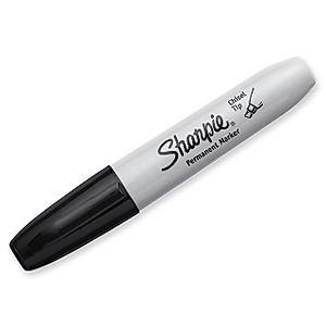 Sharpie 38201 Permanent Markers, Chisel Tip, Black, 12 Count