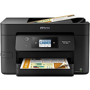 Epson Workforce Pro WF-3820 All-in-One Wireless Color Inkjet Printer for Office - Print Scan Copy Fax - 21 ppm, 8.5 x 14, 4800 x 2400 dpi, 35-Sheet ADF, Auto 2-Sided Printing, Ethernet, WiFi, USB