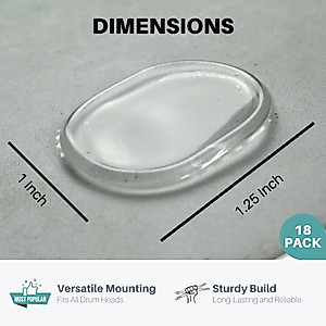 Drum Damper Gel Pads For Drums Tone Control, Non-toxic Silicone Drum Dampeners, Clear Resonance Pads For Drum Muffling (18 Pack)