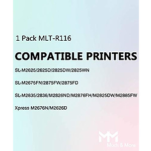 MM MUCH & MORE Compatible Drum Unit Replacement for Samsung MLT-R116 R116 to use with Xpress M2625 M2875FW M2625D M2825DW M2835DW M2875FD M2885FW Printer (1-Pack)