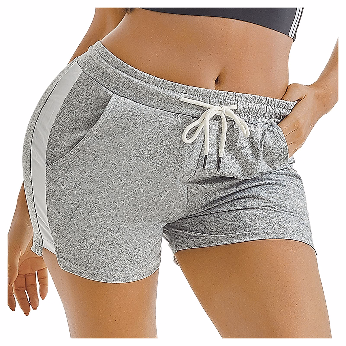 Bblulu Women Butt Lifting Shorts Anti Cellulite High Waist Yoga Shorts Plus Size Buttery Soft Workout Shorts with Drawstring