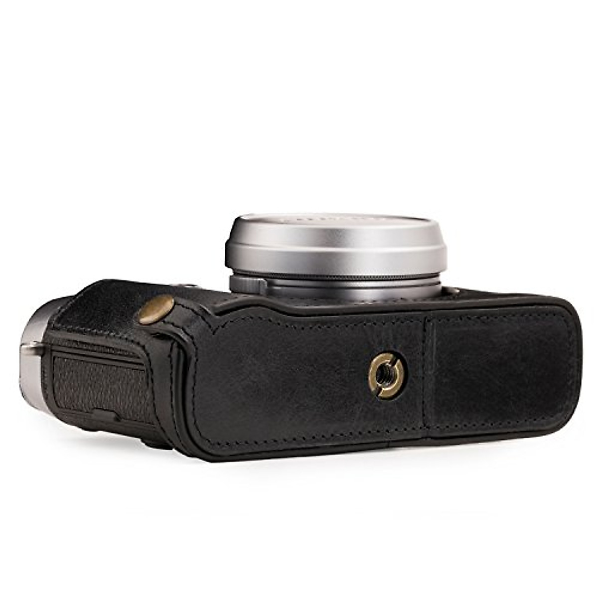 Megagear Fujifilm X100F Ever Ready Genuine Leather Camera Half Case And Strap, With Battery Access - Black - MG1281