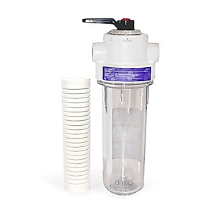 Whirlpool 10" x 2.5" Whole House Water Filter System WHKF-DWHV, 3/4" Ports, Replacement Cartridge GD05 & Kit Included, NSF Certified
