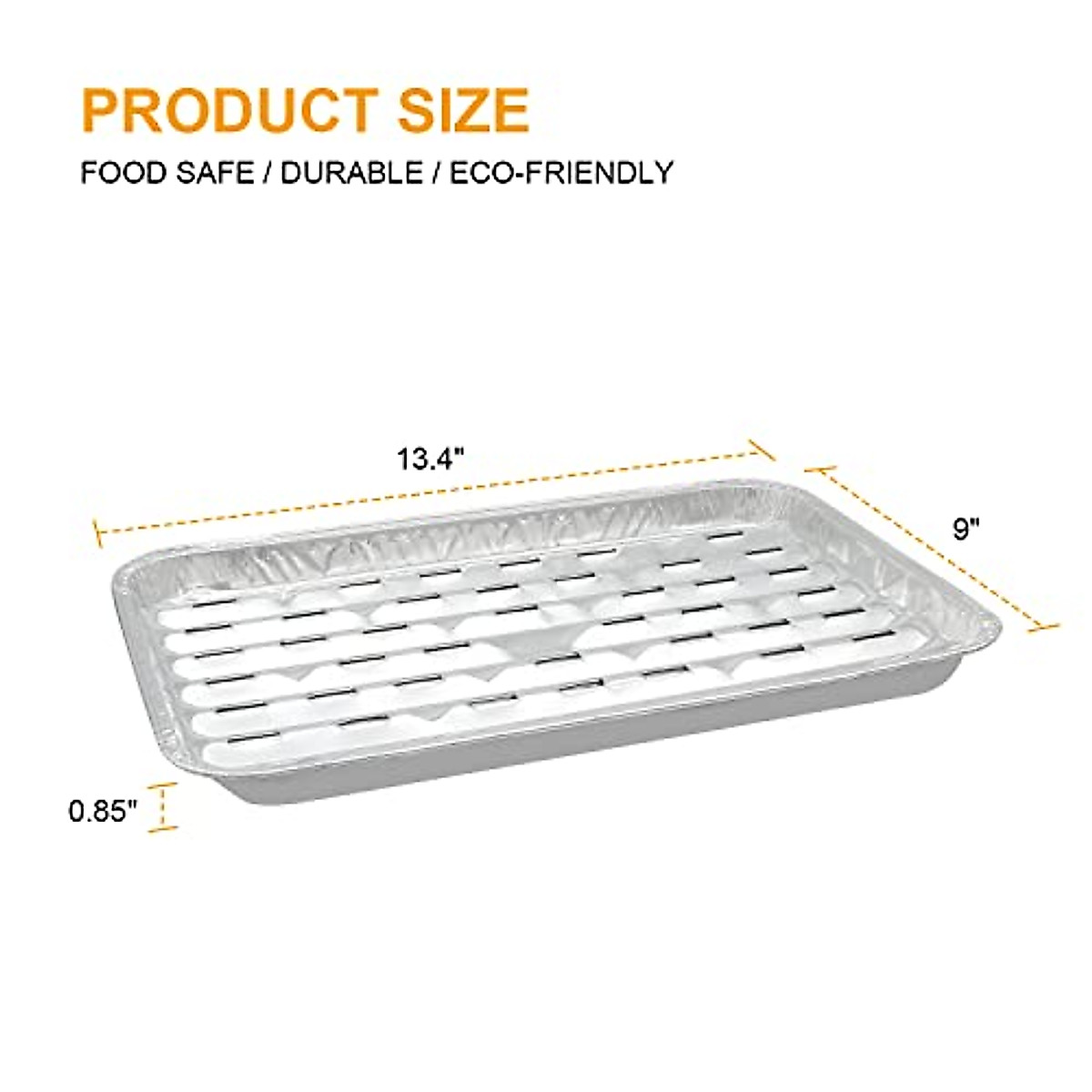 Disposable Aluminum Broiler Pans with Holes – Good for BBQ, Grill Trays – Multi-20 Pack of Durable Aluminum Sheet Pans 13.4" x 9" x 0.85"