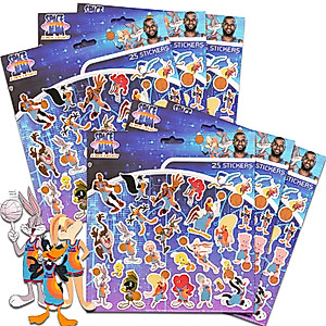 Space Jam Stickers Party Favors Bundle - 150 Space Jam Stickers for Kids Featuring Bugs Bunny, Lola Bunny, and More for Arts and Crafts (Space Jam Toys Party Supplies)