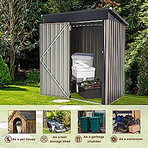 U-MAX 5.2 × 3.2 FT Outdoor Storage Shed, Backyard Sheds & Outdoor Storage, Garden Metal Shed for Tools, Furniture Storage