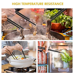 5 Pairs Reusable Chopsticks Dishwasher Safe,9.5 Inch Fiberglass Chopsticks Set, Japanese Chinese Korean Chopsticks for Food, Non-Slip, Easy to Use (Black Chopsticks)