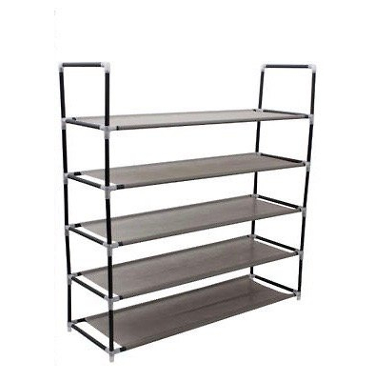 4SGM 5 Tiers Shoe Rack Space Saving Shoe Tower Shelf Storage Organizer Stand Cabinet Bench Stackable - Holds 20-25 Pair of Shoes Easy to Assemble - No Tools Required