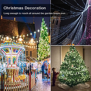 ZHOUDUIDUI Outdoor Christmas String Lights, 800LED 330FT White Fairy Lights, 8 Mode Plug in Waterproof Indoor Outdoor Decor Lights for Bedroom Christmas Thanksgiving Wedding Party Garden Yard Tree