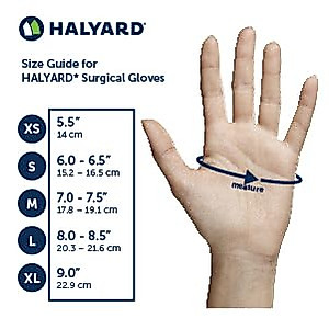HALYARD Surgical Gloves Latex Micro Sterile Individually Wrapped Pairs Powder Free Medical Disposable Gloves, 7.5 mil, Size 5.5 XS, Teal, SGL60055 (Box of 50 Pairs - 100 Total)