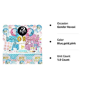 SMIRLY Gender Reveal Decorations Set - Baby Gender Reveal Party Supplies, Gender Reveal Party Decorations, Baby Gender Reveal Ideas, Gender Reveal Balloons Boy or Girl Gender Reveal Party Supplies Kit