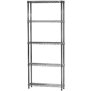 Shelving Inc. 8"d x 24"w x 84"h Chrome Wire Shelving with 5 Tier Shelves, Weight Capacity 800lbs Per Shelf