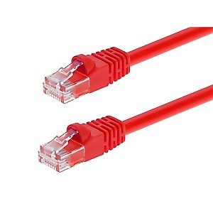 Monoprice Cat6 Ethernet Patch Cable - Network Internet Cord - RJ45, Stranded, 550Mhz, UTP, Pure Bare Copper Wire, Crossover, 24AWG, 7ft, Red
