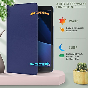 DETUOSI Rotating Case for Samsung Galaxy Tab A 10.1" 2016 (SM-T580), 【Auto Sleep/Wake】 360 Degree Swivel Multi-Angle Stand Folio Leather Book Cover + Protective Hard Back Shell + Elastic Band Closure