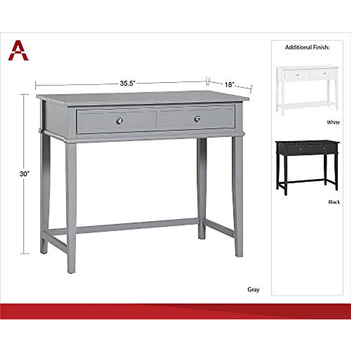 Franklin Writing Desk, Black
