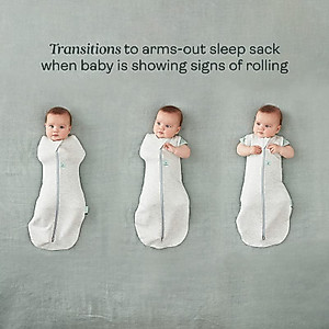 ergoPouch 0.2 tog Baby Sleep Sack 0-3 months - Baby Sleeping Sack for Warm & Cozy nights - Cocoon Swaddle Sack Baby Keeps Calm & Relaxed (Blush Leaf)