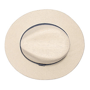 Dockers Men's Straw Fedora Hat, Navy, Large-X-Large