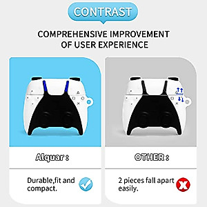 Alquar Game Controller Case for Airpods 3rd -2021, Unique PS5 Fashion Cool Shockproof Silicone Accessories Protective Skin Cover Teens Girls Boys with Keychain/Lanyard/Ear Hooks (NARF5_00549)