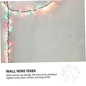 Healeved 20pcs String Open Clamp Suction Cup Desktop Stand Clear Cable Clips Cable Holders for Cords Suction Cup Cable Clips Wall Cable Organizer Mini Shower Caddy Suction Wall Cable Fixer