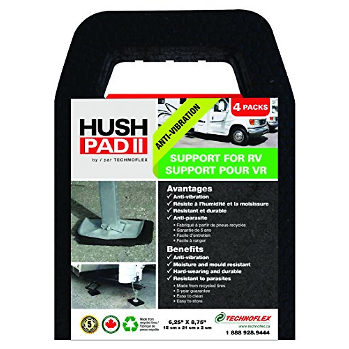 Leisure Time Technoflex TF003-625x875-HPII Hush Pad II, 4-Pack, Standard, Black