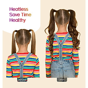 Heatless Extra Long 61" Velour Curling Ribbon Kit for Women - No Heat Cotton Overnight Curls Headband Soft Curling Rod You Can Sleep In (Black)