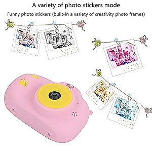 M Ugast Childrens Camera,Portable 1080P HD Childrens Camera with 2.0 Inch IPS Screen,Multiple Filters,Digital Children DV Camera Recorder Toy,Birthday Gift for Boys/Girls,Pink (Pink)