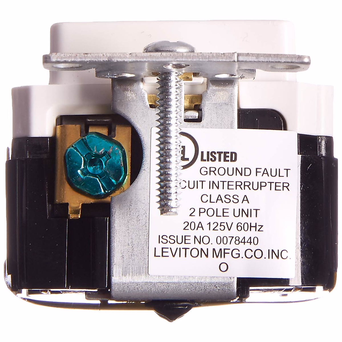 Leviton GFPL2-PLW 20A-125V Extra-Heavy Duty Industrial Grade Pilot Light Tamper-Resistant Self-Test GFCI Receptacle, 20-Amp, White,