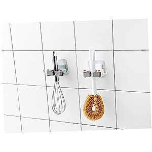 WATIIFUFU 2pcs Mop Rack Punch- Cleaning Tools Organizer Storage+Shelves Laundry Closet Organization Storage Stand Practical Broom Storage Rack Laundry Room Organizing Storage Shelfs