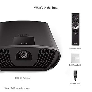 ViewSonic Smart LED 4K Projector with Dual Harman Kardon Speakers 125% Rec 709 3D Ready Frame Interpolation Technology for Home Theater (X100-4K)