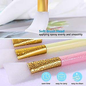 Silicon Epoxy Brushes Set for Making Epoxy Glitter Tumblers, Reusable Flexible Epoxy Application Sticks for Spreading an Even Coat of Epoxy Resin on Tumblers and Cups (Pack of 4)