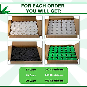 Emerald Mountain Supplier Pop Top Dram Containers | Durable Airtight Multipurpose Storage | Herb and Pill Organizer - 13 Dram (Green, 320 Count (Pack of 1))
