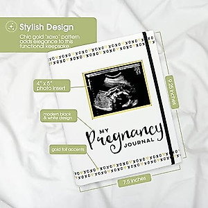 Pearhead My Pregnancy Journal - 74-Page Memory Book and Photo Album, Gender Neutral Planner for Expecting Moms, Includes Milestone Sections and Ultrasound Photo Insert