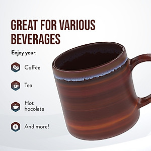 American Atelier Ceramic Glazed Jumbo Coffee Mugs | Set of 2 | Big Tea Mugs with Large Handle Design | Dishwasher and Microwave Safe | Made of Stoneware | 21oz (Mauve)