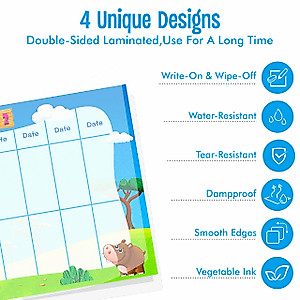 Potty Training Reward Chart, 4 Water/Oil Resistant Weekly Charts, 6 Star-Shaped Diplomas, 600 Laser Shiny Star Stickers, Perfect for Multiple Toddlers’ Motivational Toilet Training (Each 11” X 7”)