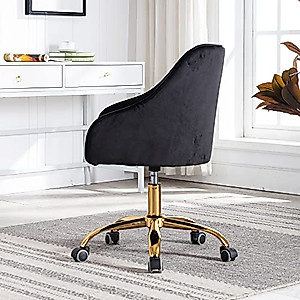 HomSof Home Office Desk Chair Modern Velvet Office Computer Chair Height Adjustable Mid-Back Task Chair
