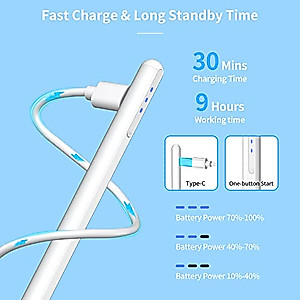 Stylus Pen for iPad with Palm Rejection, Active Pencil for iPad & iPad Pro (2018 or Later), Compatible with Apple iPad 8th/7th/6th Gen, iPad Pro 11 & 12.9 inch, iPad Air 5th/4th/3rd Gen, iPad Mini